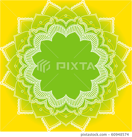 Mandala patterns on yellow background - Stock Illustration [60948574 ...