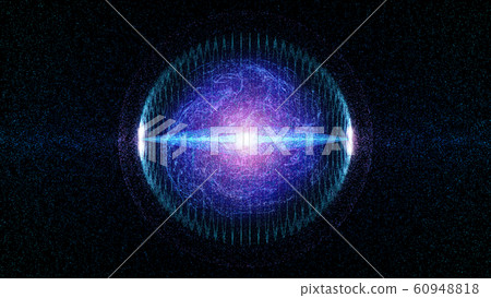 High Energy Particles Flow Inside A Sphere,... - Stock Illustration ...