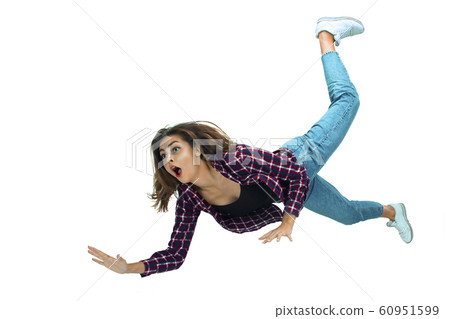 A second before falling - young girl falling... - Stock Photo [60951599 ...
