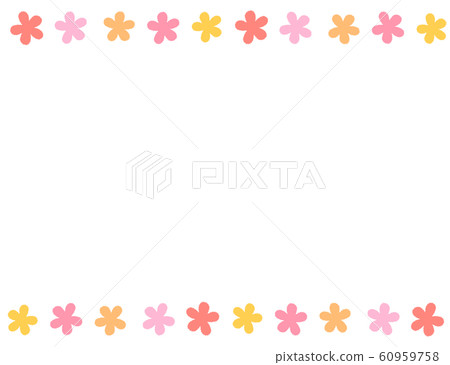 Flower top and bottom frame - Stock Illustration [60959758] - PIXTA
