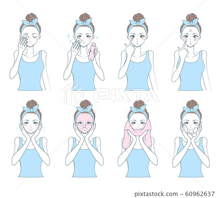Beauty Women Bust Up Face Care Set - Stock Illustration [60962637] - PIXTA