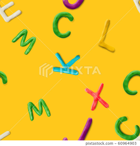 Seamless pattern with alphabet. Handmade... - Stock Illustration ...