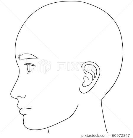 [Human body illustration series] Profile woman - Stock Illustration ...