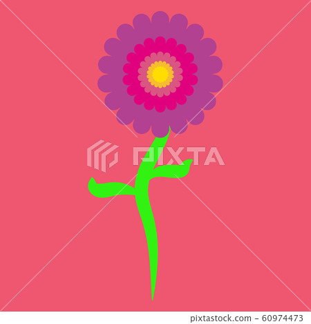 Purple, beautiful, colorful, simple flower with - Stock Illustration ...