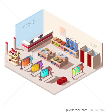 Isometric interior of fashion store - Stock Illustration [60981463] - PIXTA