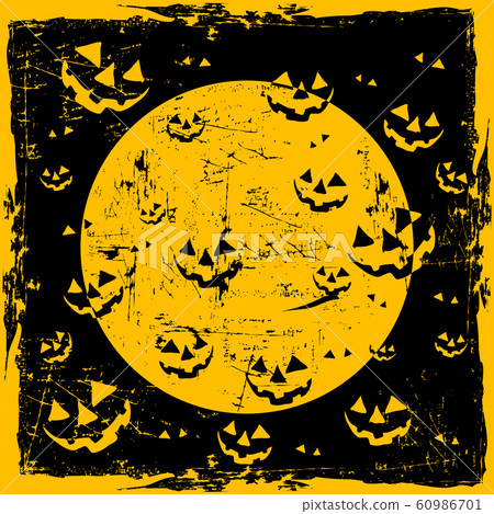 Abstract black yellow grunge frame with evil... - Stock Illustration ...
