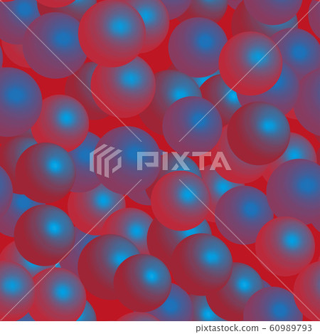 Red Blue Balls Seamless Pattern on Red Background - Stock Illustration ...