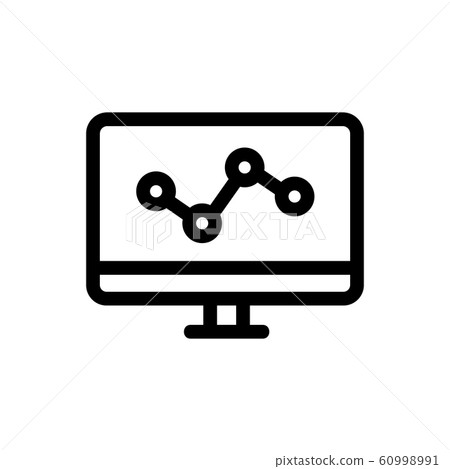 graph on the computer icon vector. Isolated... - Stock Illustration ...