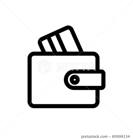 Wallet with cards icon vector. Isolated contour...-插圖素材 [60999134 ...
