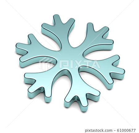 Single Snowflake Symbol on White - Stock Illustration [61000677] - PIXTA