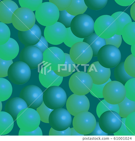Blue Green Balls Seamless Pattern on Green... - Stock Illustration ...