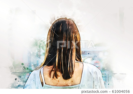 Abstract colorful beautiful woman smile... - Stock Illustration ...