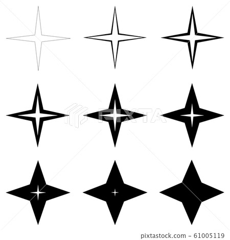 set stars with different thickness of outline...-插圖素材 [61005119] - PIXTA圖庫