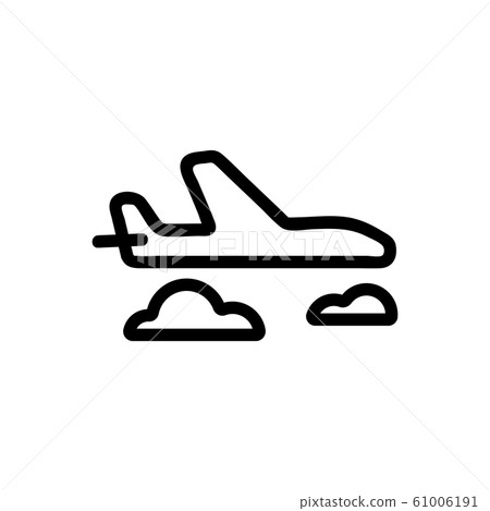 Plane in the sky icon vector. Isolated contour...-插圖素材 [61006191] - PIXTA圖庫