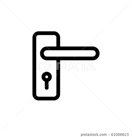 Lock for the door icon vector. Isolated contour... - Stock Illustration ...
