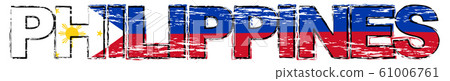 Word PHILIPPINES with Filipino national flag under - Stock Illustration ...