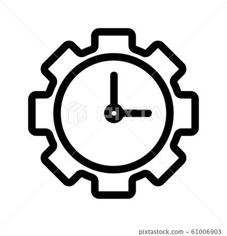 Setting the time icon vector. Isolated contour...-插圖素材 [61006903] - PIXTA圖庫