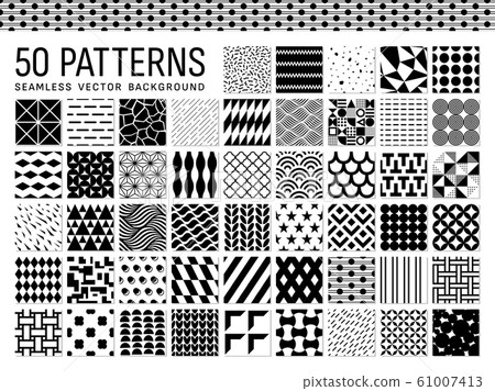 50 simple monochrome patterns - Stock Illustration [61007413] - PIXTA