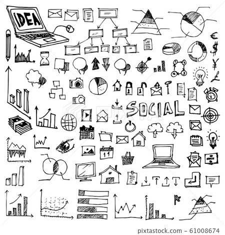 Set of Business Drawing illustration Hand drawn - Stock Illustration ...