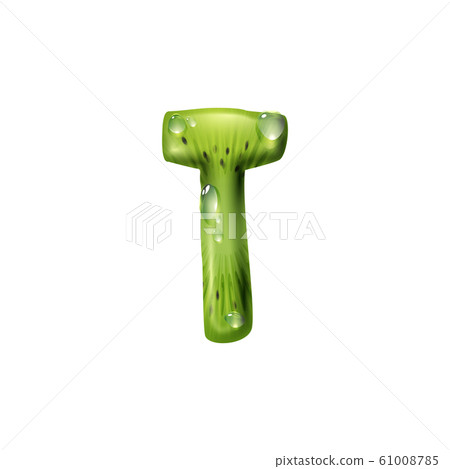 Kiwi with seeds in shape of T letter ABC alphabet - Stock Illustration ...