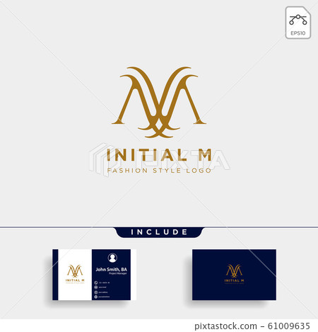 Premium Vector M Logo in gold color. Beautiful - Stock Illustration ...