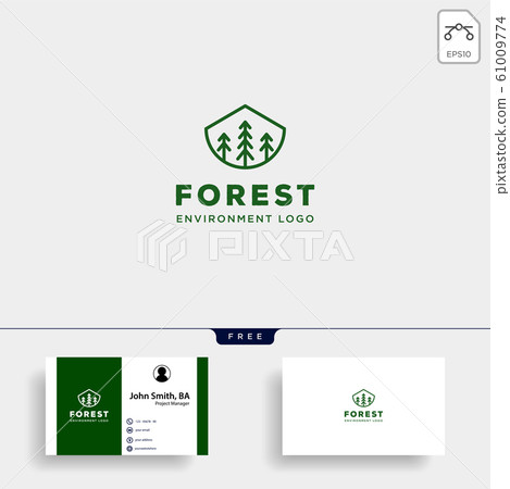 mountain forest nature badge line simple logo - Stock Illustration ...