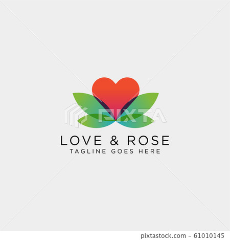 Love Rose Nature logo template vector illustration - Stock Illustration ...