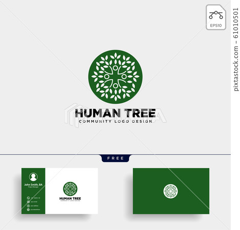 human tree leaf community logo template vector - Stock Illustration ...