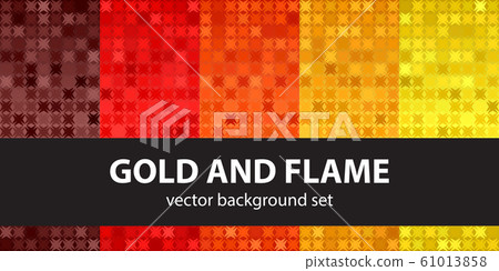 Abstract pattern set Gold and Flame. Vector - Stock Illustration ...