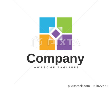 Abstract square technology art logo vector.... - Stock Illustration ...