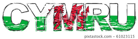 Word CYMRU (Welsh translation of Wales) with - Stock Illustration ...