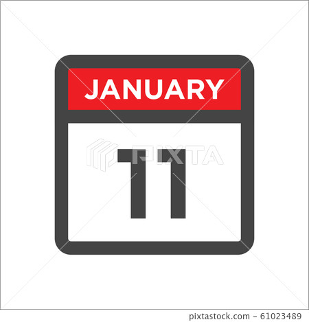 January 11 calendar icon including day of month - Stock Illustration ...