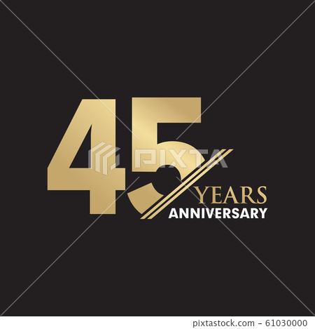 45th Year anniversary emblem logo design vector - Stock Illustration ...