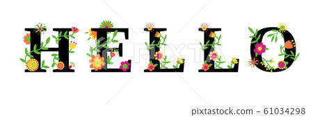 Hello word concept. Typography text design... - Stock Illustration ...