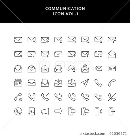 communication outline icon set - Stock Illustration [61036371] - PIXTA
