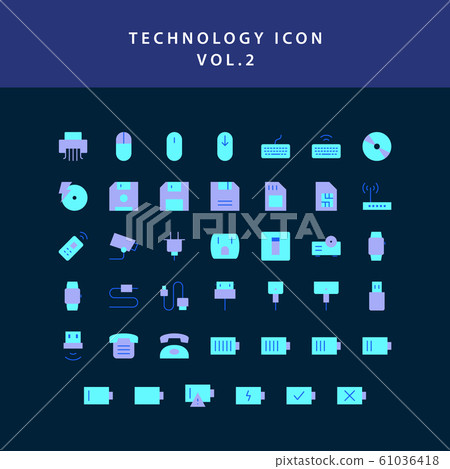 technology flat style design icon set vol2 - Stock Illustration ...