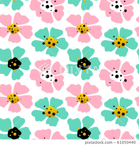Big Flowers Seamless Pattern - Stock Illustration [61050440] - PIXTA