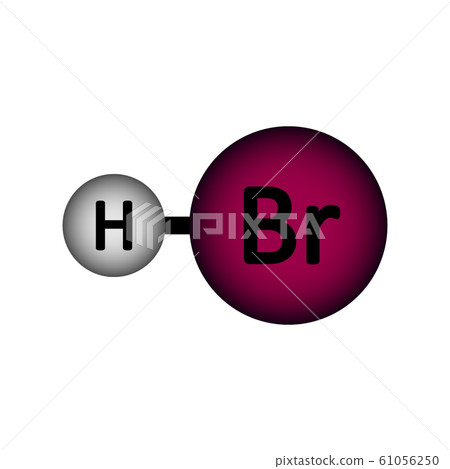 Hydrogen bromide molecule icon. - Stock Illustration [61056250] - PIXTA