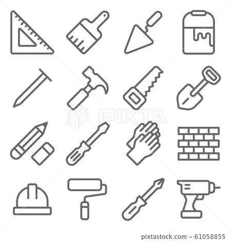 Craftsman Tool Icon Set. Contains such Icons as... - Stock Illustration ...