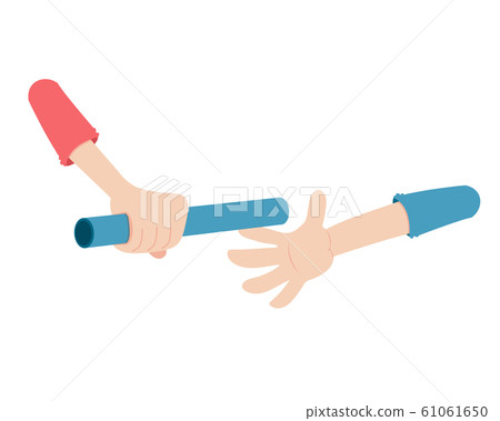 Flat hand are Forwarding the Stick and Hope - Stock Illustration ...