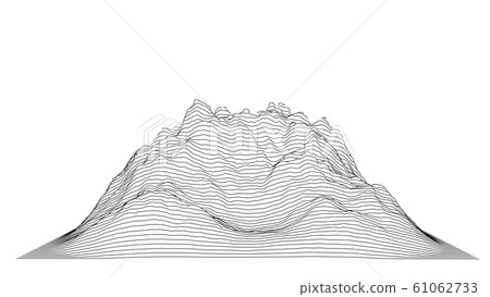 Curve lines in shape of part of mountain range - Stock Illustration ...