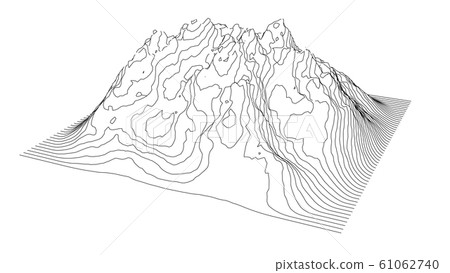 Curve lines in shape of part of mountain range - Stock Illustration ...