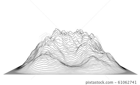 Curve lines in shape of part of mountain range - Stock Illustration ...