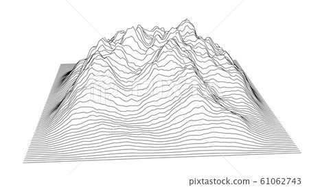 Curve lines in shape of part of mountain range - Stock Illustration ...