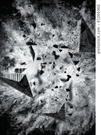 Concrete shards splatter with explosive momentum - Stock Illustration ...