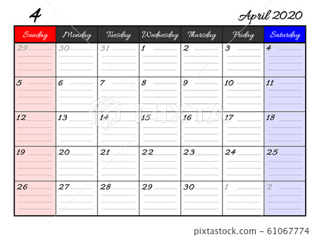2020 calendar - Stock Illustration [61067774] - PIXTA