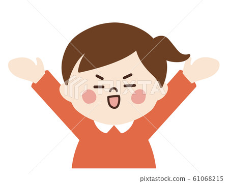 Girl (Face to face / Hurray) - Stock Illustration [61068215] - PIXTA
