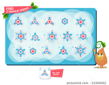 find 2 identical shapes brainteaser - Stock Illustration [61068882] - PIXTA
