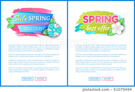 Spring Sale Discount Best Offer Promotion Leaflets - Stock Illustration ...