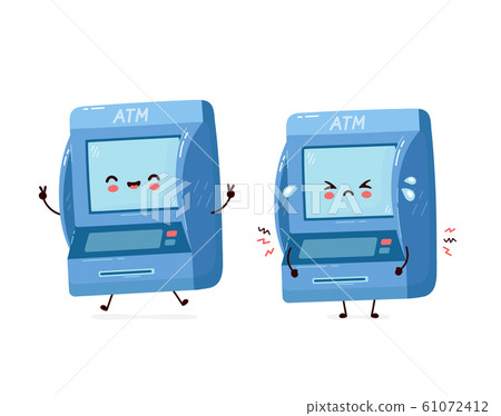 Cute smiling happy and sad cry ATM - Stock Illustration [61072412] - PIXTA